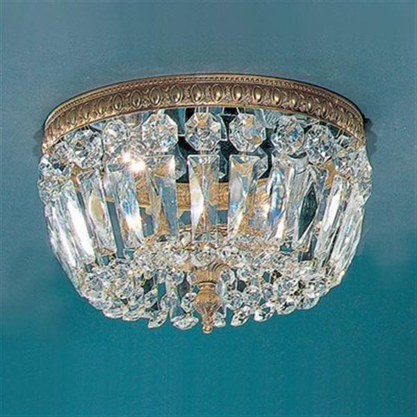Classic Lighting Olde World Bronze Crystal Baskets Flush Mount Ceiling ...
