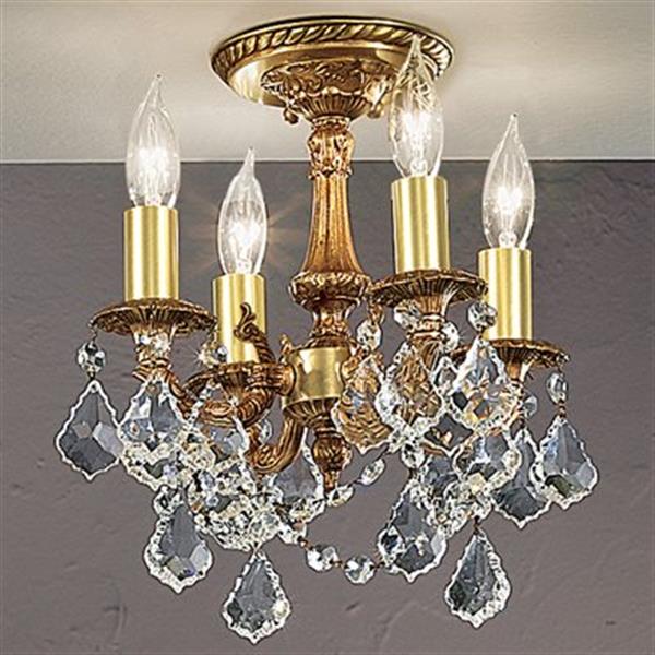 Classic Lighting Majestic Imperial 4-Light Aged Bronzed Semi Flush ...