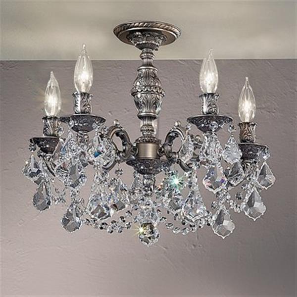 Classic Lighting Chateau Imperial 5-Light Aged Pewter Semi Flush ...