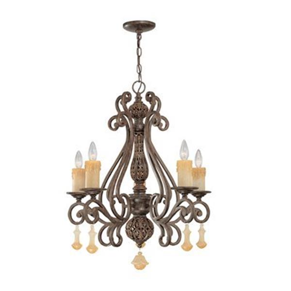 Classic Lighting Riviera Tortoise Shell 5-Light Chandelier | RONA