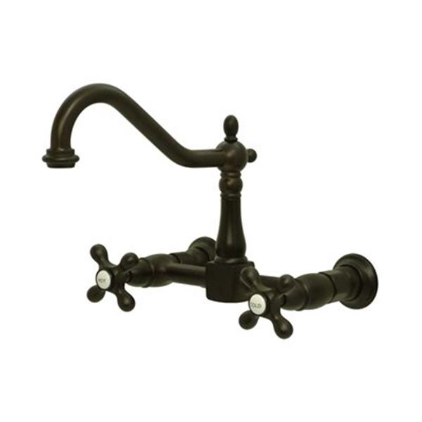 Elements of Design Wall Mounted Cross Handle Kitchen Faucet, ES1245AX ...