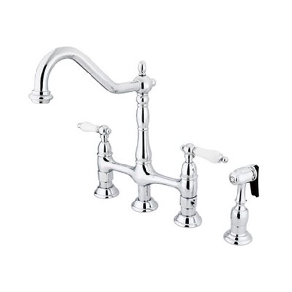 Elements of Design Chrome Kitchen Faucet With Sprayer ES1271PLBS | RONA