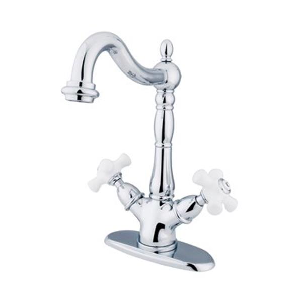 Elements of Design Chrome Cross Handle Mono Deck Single Hole Faucet ...
