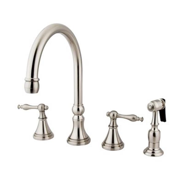 Elements of Design Two Handle Nickel Kitchen Faucet with Sprayer ...