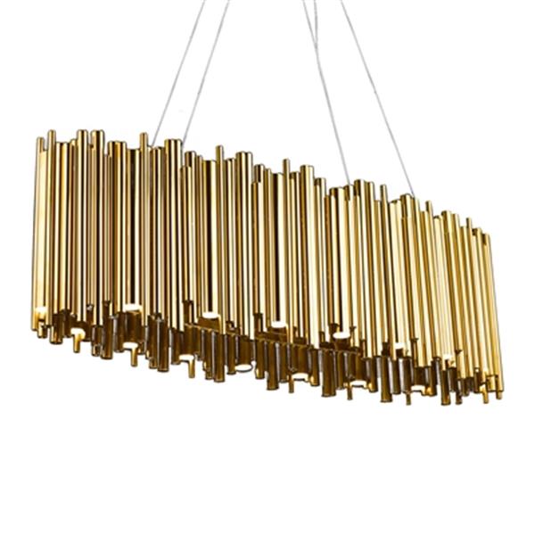 Design Living Oval LED Gold Steel Rod Chandelier NL35G-OV | RONA