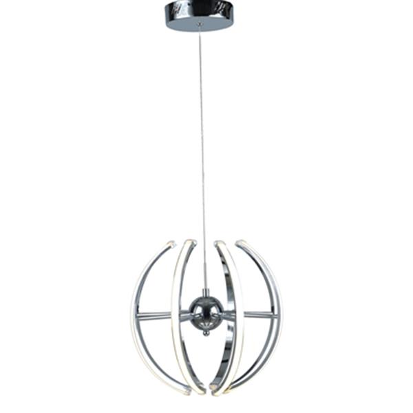 Design Living 13.7-in Chrome Globe LED Pendant Light TR09 | RONA