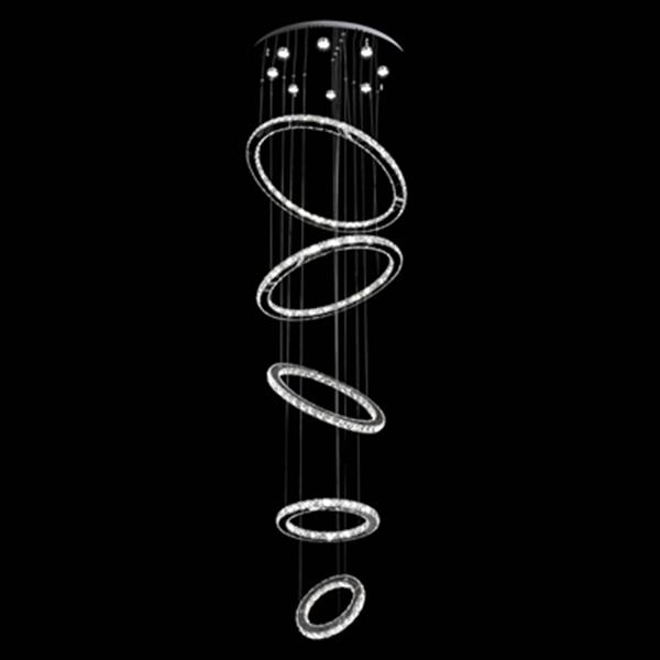 Design Living Chrome LED Five Ring Pendant Light JP02 | RONA
