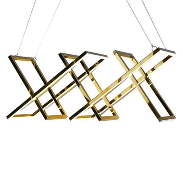 Design Living Gold Stainless Steel X Shape LED Pendant ML03 | RONA