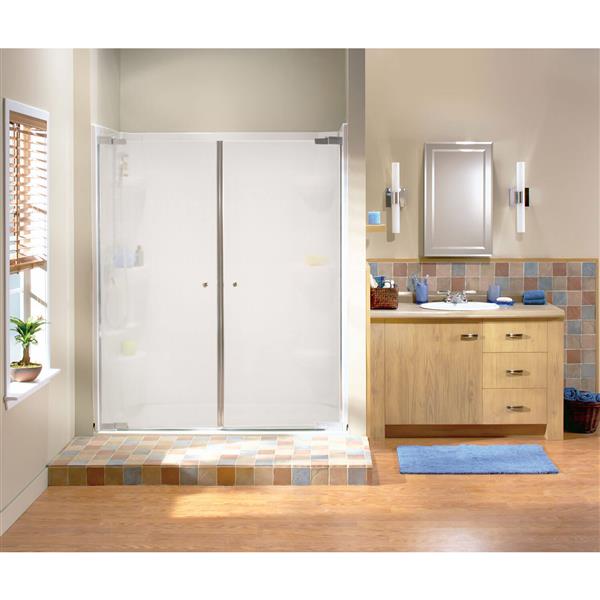 MAAX Kleara Mistelite 55-58-in x 69-in Brushed Nickel 2-Panel Shower ...