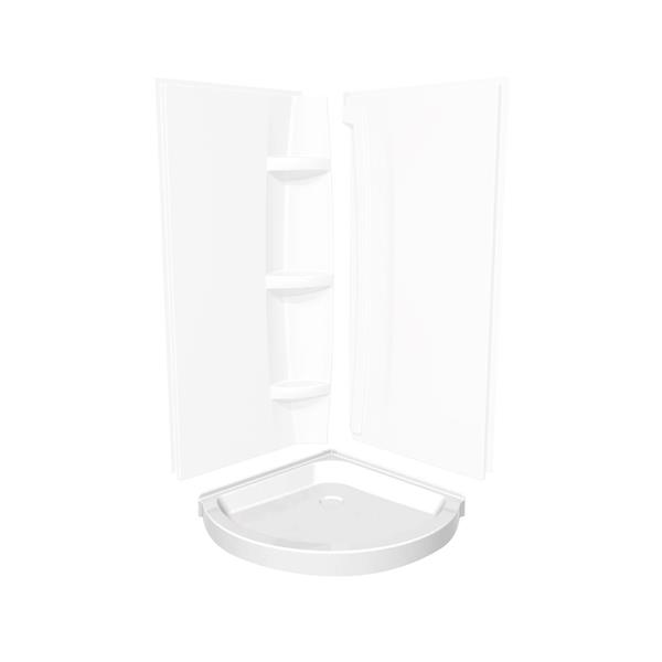 MAAX 36.13-in Round Corner Shower Base with Centre Drain | RONA