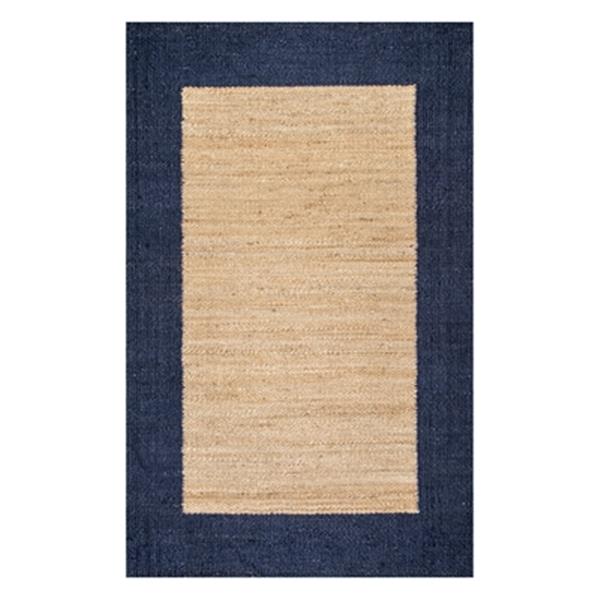 nuLOOM Jute Wide Border Laird 5-ft x 8-ft Navy Area Rug CLSU01B-508 | RONA