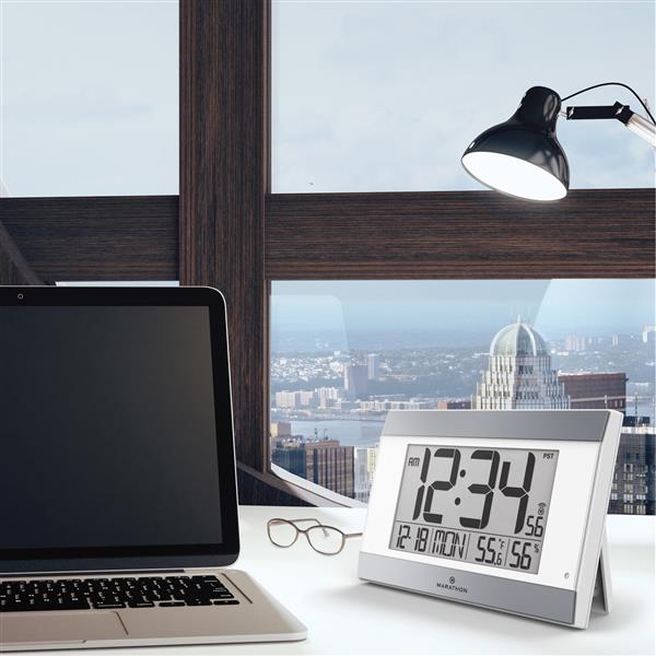 Marathon White Rectangle Digital Wall Clock CL030052WH-SV | RONA