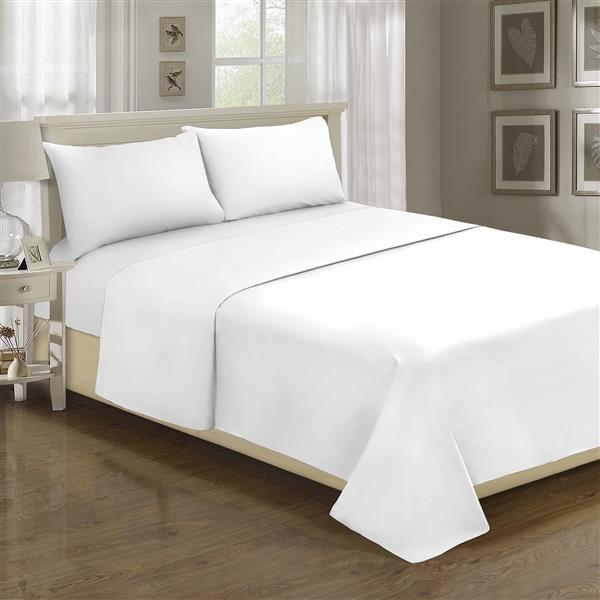 MILLANO COLLECTION Millano 1200 Thread-Count Polyester White Spa Queen ...