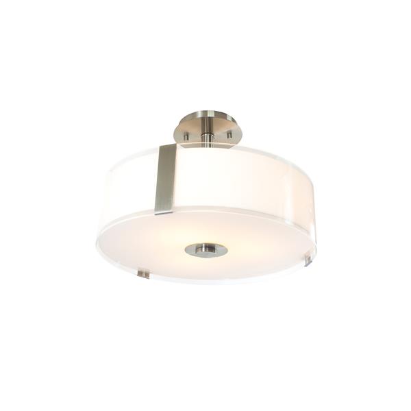 Levico Lighting Capri 3-Light Brushed Nickel 16-in x 16-in x 13-in Semi ...