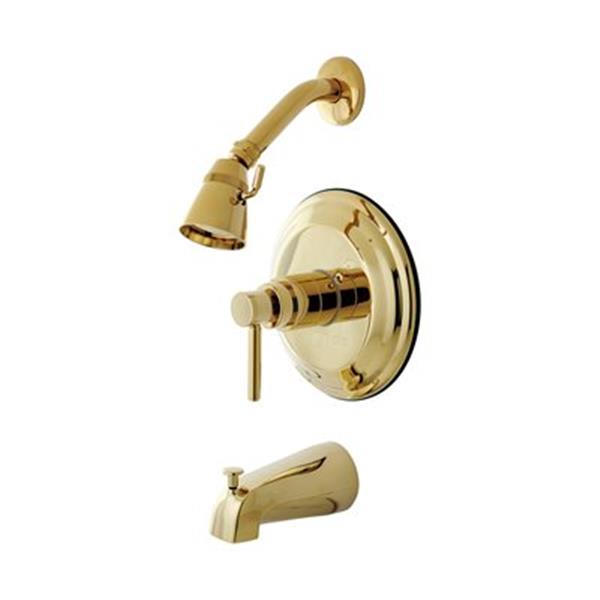 Elements of Design Polished Brass Single Handle Tub & Shower Set ...