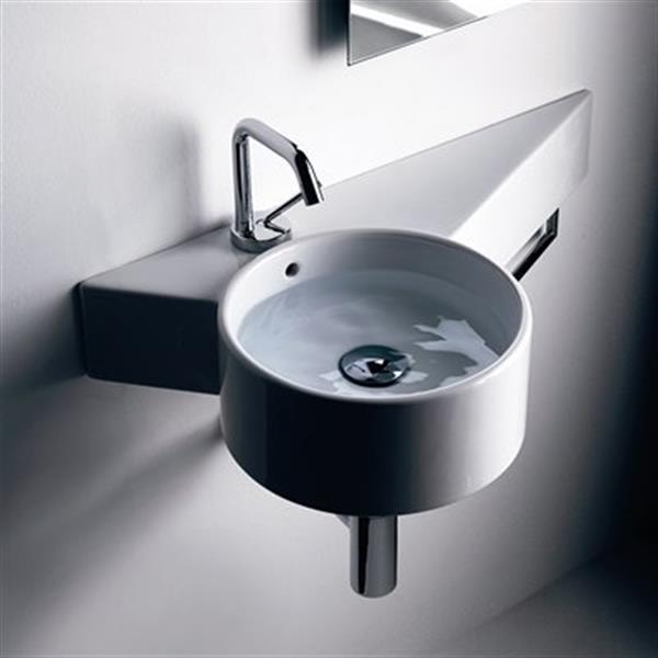 WS Bath Collections Kerasan 15-in x11.8-in White Wall Hung Round ...