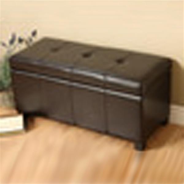 Warehouse of Tiffany Ariel Brown Faux Leather Storage Bench | RONA