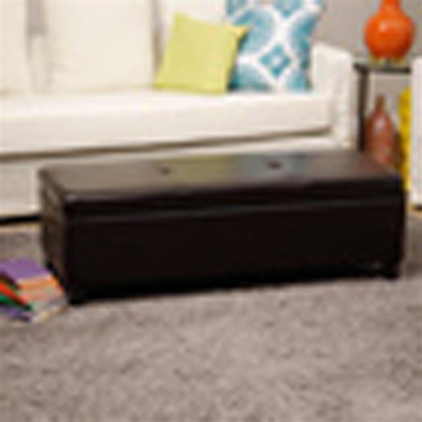 Warehouse of Tiffany Sharon Brown Tufted Faux Leather Storage Bench | RONA