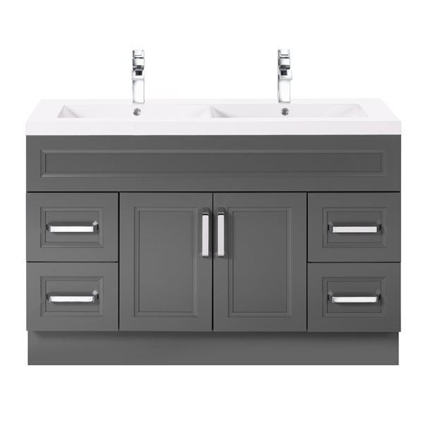 Cutler Kitchen & Bath Urban 48-in Day Break Grey Double Sink Bathroom ...