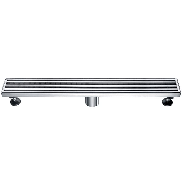 ALFI brand Modern Stainless Steel Linear Drain with Groove Lines ...