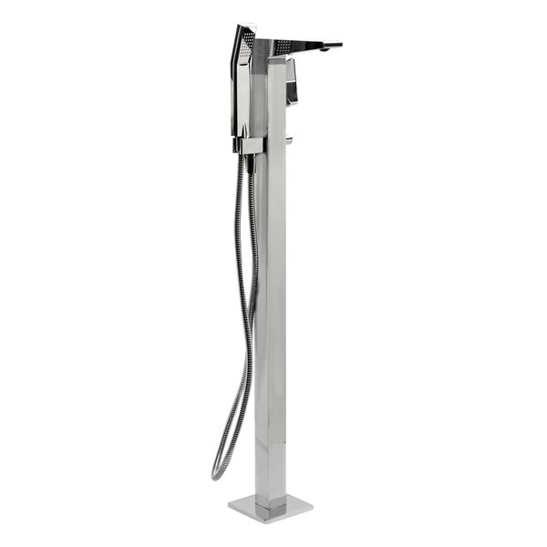ALFI brand 6.40-in Polished Nickel Single Hole Floor Mounted Waterfall ...