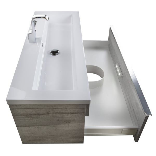 Cutler Kitchen & Bath Trough 42-in Light Grey Single Sink Bathroom ...