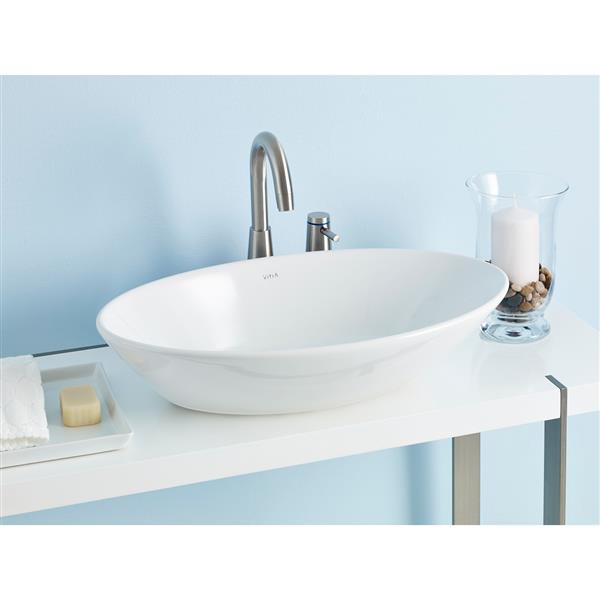 Cheviot Geo Vessel Bathroom Sink - 23 5/8" x 19 1/2"- White 1276-WH | RONA