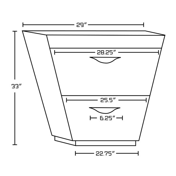 American Imaginations Vee Vanity Set - Double Sink - 59" - Brown AI ...