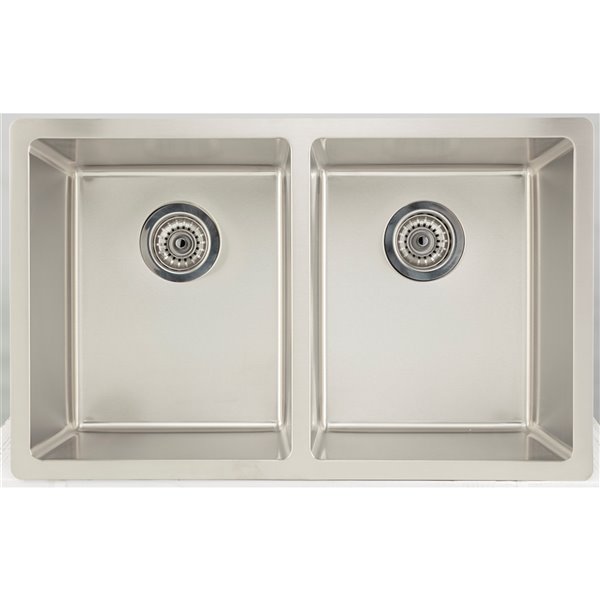 American Imaginations Undermount Double Sink - 29-in x 18-in ...