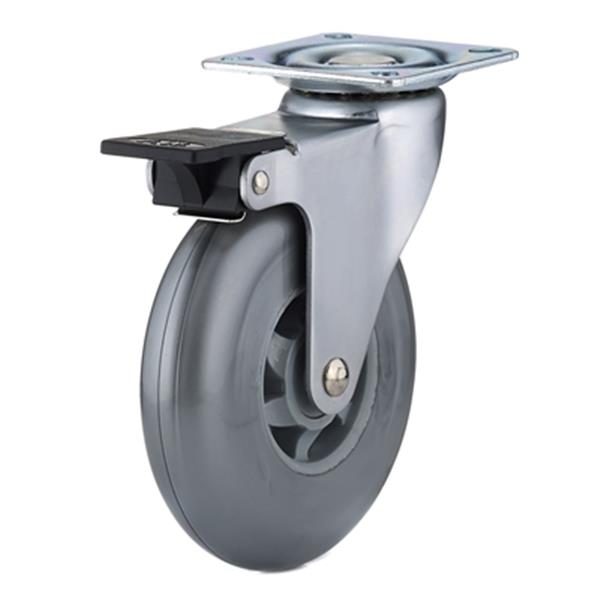 Richelieu 125-mm Contemporary Grey Rubber Swivel Caster with brake, 100 ...