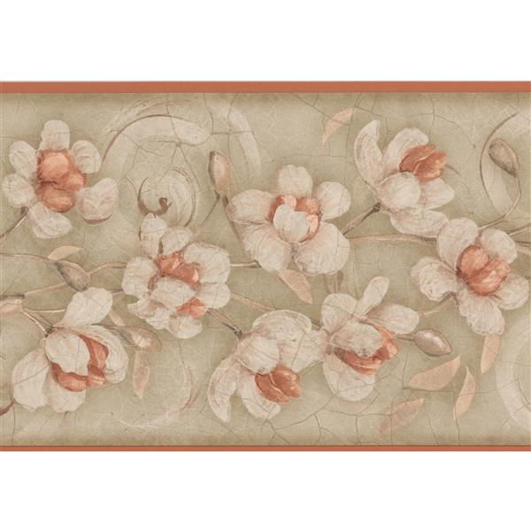 York Wallcoverings Floral Wallpaper Border - 15-ft - White | RONA