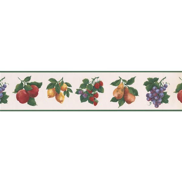 Norwall Fruits Apple Wallpaper Border - 15' x 5.2-in- Green | RONA