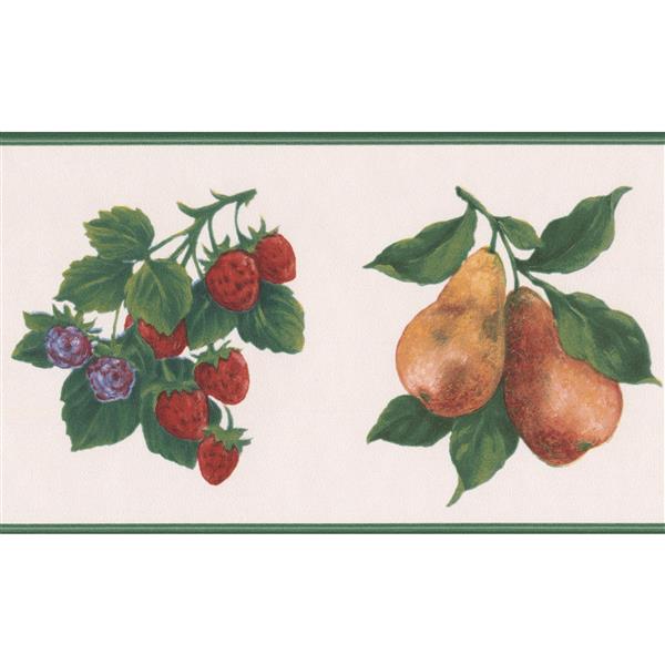 Norwall Fruits Apple Wallpaper Border - 15' x 5.2-in- Green | RONA