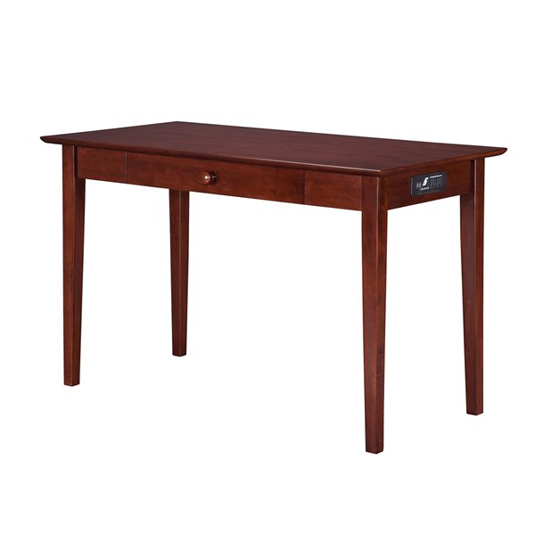 AFI Furnishings Shaker Desk with Drawer and Charging Station - Walnut ...