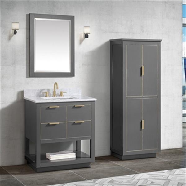 Avanity Allie 30-in Twilight Grey with Gold Trim Single Sink Bathroom ...