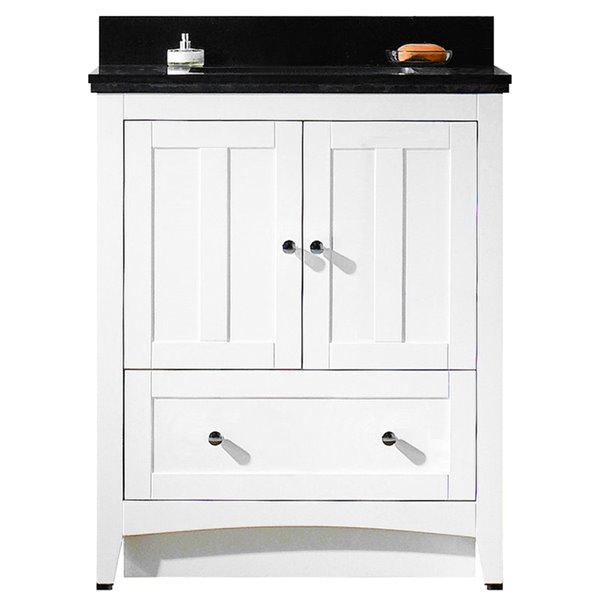 American Imaginations Shaker White 30-in Single Sink Bathroom Vanity ...