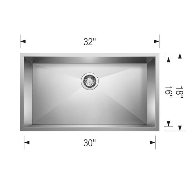 Blanco Precision Single Sink - Chrome - 32-in 400472 | RONA
