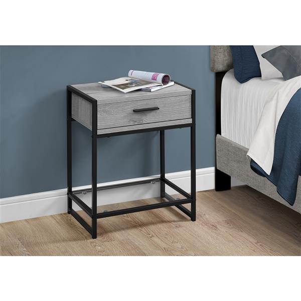 MONARCH SPECIALTIES Monarch Accent Table - 22.25-in - Composite - Gray ...