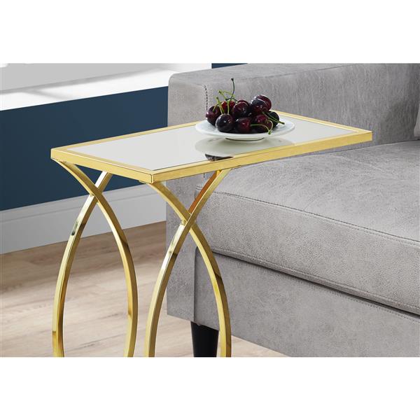 MONARCH SPECIALTIES Monarch Accent Table - 18.25-in x 24-in - Glass ...