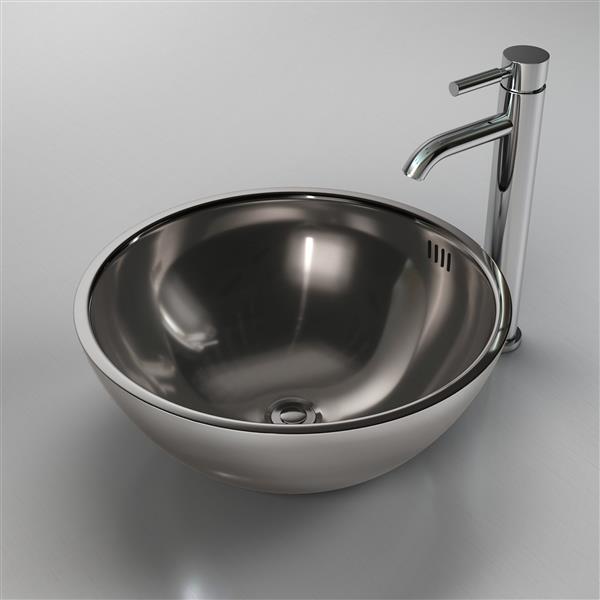 Cantrio Koncepts Circular Vessel Bathroom Sink with Overflow MS-001 | RONA