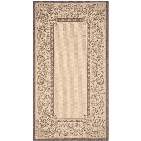 Safavieh Decorative Courtyard Rug -2-ft x 3-ft 7-in - Natural/Chocolate ...
