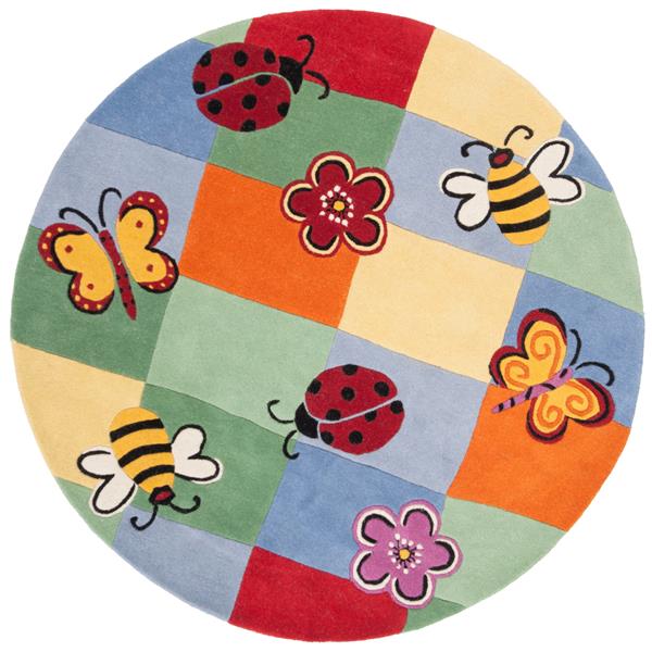 Safavieh Kids Round Rug - 4-ft x 4-ft - Wool - Multi SFK753A-4R | RONA