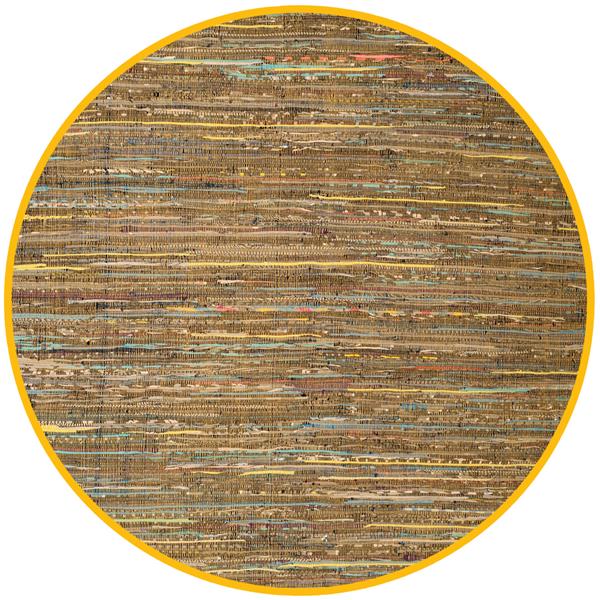 Safavieh Rag Rug Round Rug - 6-ft x 6-ft - Cotton - Yellow/Multi ...