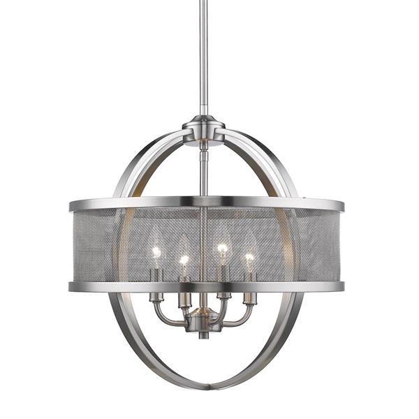 Golden Lighting Colson 4-Light Chandelier with Shade - Pewter | RONA