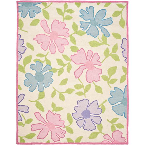 Safavieh Kids Floral Rug - 8-ft x 10-ft - Wool - Ivory SFK376A-8 | RONA