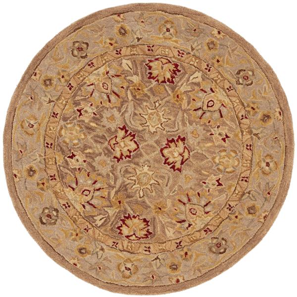 Safavieh Anatolia Floral Rug - 4-ft x 4-ft - Wool - Brown AN522B-4R | RONA
