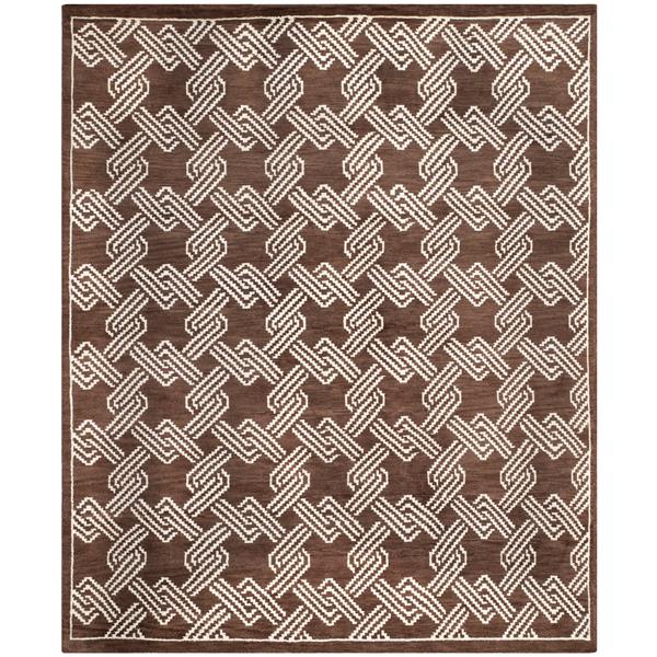 Safavieh Mosaic Geometric Rug - 8-ft x 10-ft - Wool - Brown MOS156A-8 ...