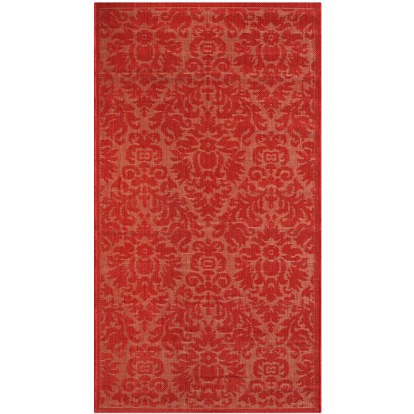 Safavieh Courtyard Damask Rug - 2.6-ft x 5-ft - Polypropylene - Red ...