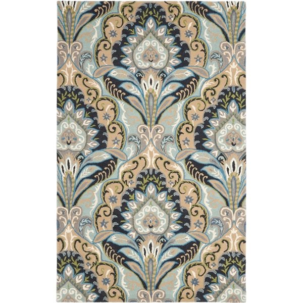 Safavieh Wyndham Damask Rug - 8.8-ft x 12-ft - Wool - Blue WYD374A-9 | RONA