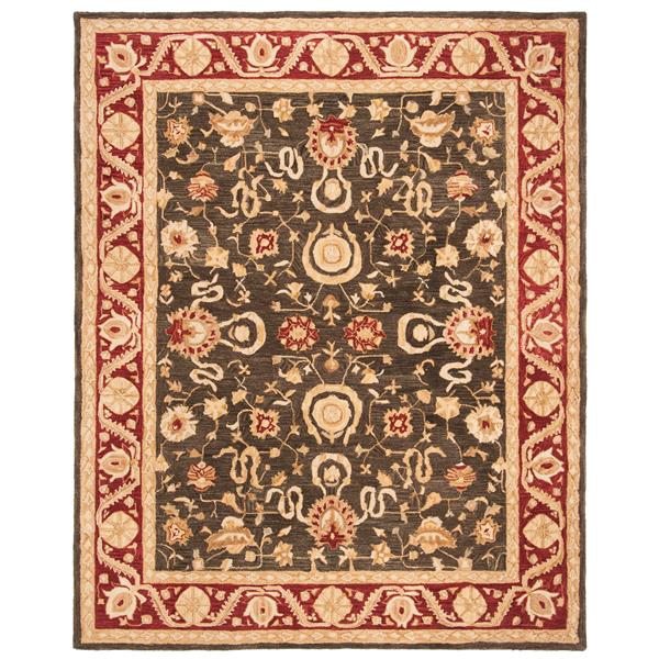 Safavieh Anatolia Rug - 9.5-ft x 13.5-ft - Wool - Charcoal/Red AN548B ...
